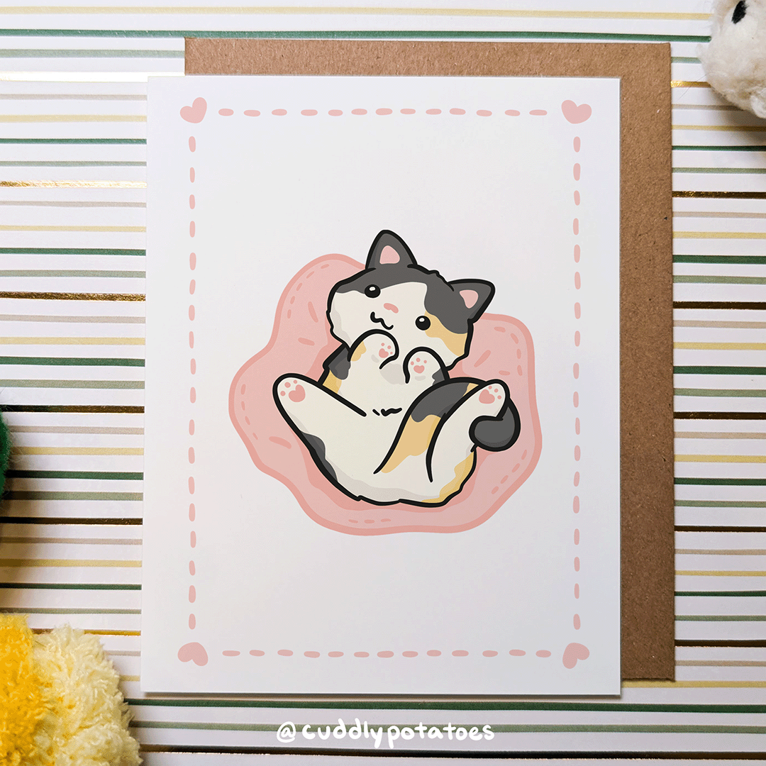 Calico Kitty - A2 Card – Cuddly Potatoes